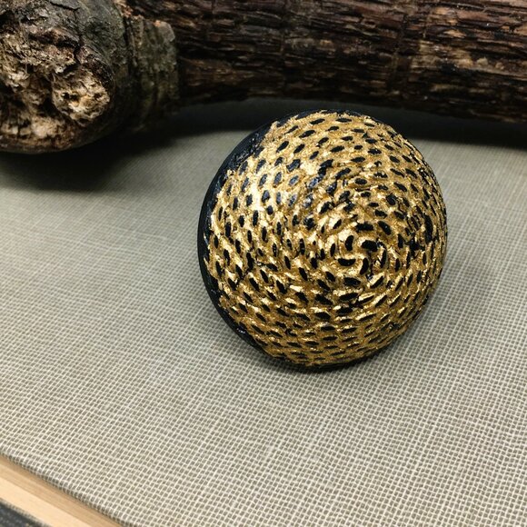 Hand Crafted | Jewelry | Expandable Large Round Distressed Gold Leaf ...
